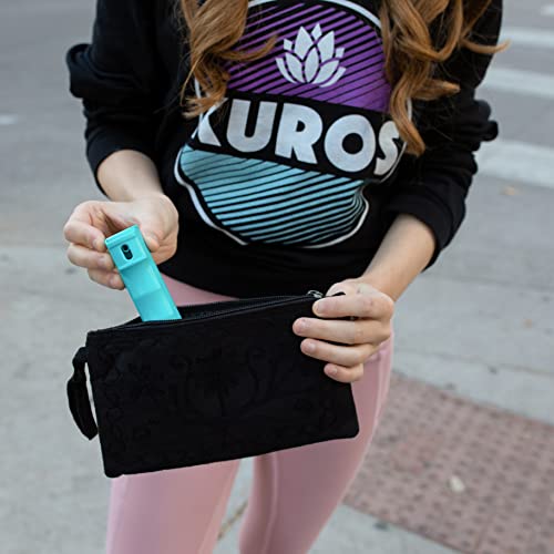 Kuros! by Mace Brand Pocket Pepper Spray (Teal) – 10’ Powerful Pepper Spray with Flip Top Safety ...