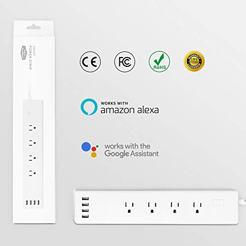 LARKKEY Smart Power Strip WiFi Power Bar with 4 USB Charging Ports and ...