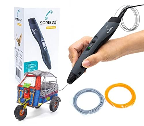 SCRIB3D Advanced 3D Printing Pen with 20 Feet of Filament, Stencil Book ...