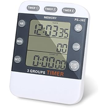 Amazon.com: XREXS 4 Channels Digital Kitchen Timer Clock, Cooking Timer ...
