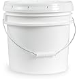 Amazon.com: ePackageSupply 3.5 Gallon White Bucket & Lid - Durable 90 Mil All Purpose Pail ...