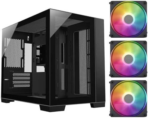 SAMA M711 MATX Computer Case with 3 x ARGB Uni Fan Kit PWM Fan Tempered ...