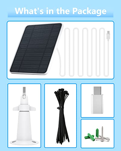 Solar Panel for Security Camera, 5V 4W Solar Panels Charger Compatible ...
