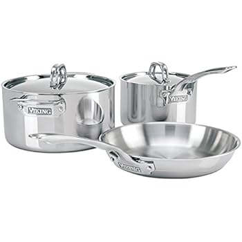 Amazon.com: Viking 3-Ply Stainless Steel Cookware Set, 5 Piece: Kitchen ...