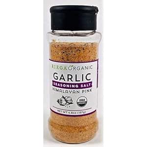 Amazon.com : Riega Organic Garlic Seasoning Salt Himalayan Pink 4.8oz ...