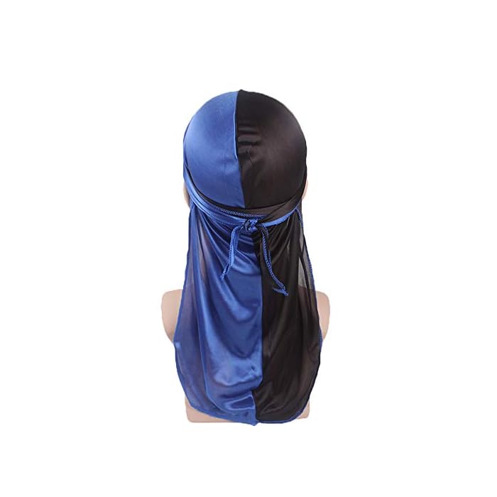 Buy YAKEFJ Two Tone Silky Durag Headwraps with Extra Long Tail and Wide ...