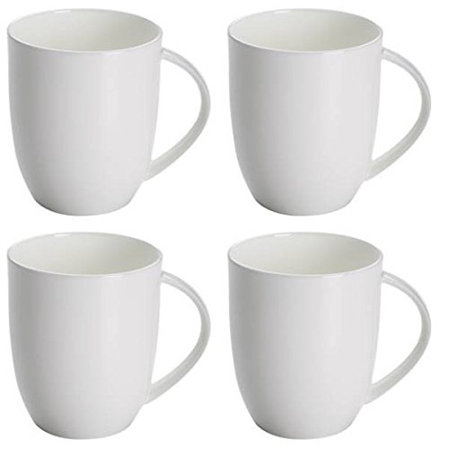 Maxwell & Williams Cashmere, Cups Set of 4 White Round Porcelain 420 ml ...