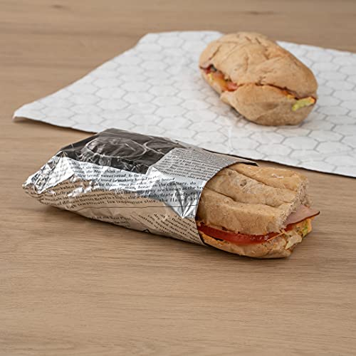 Foil Lux 12 x 12 Inch Sandwich Wraps, 500 Insulated Food Basket Liners ...