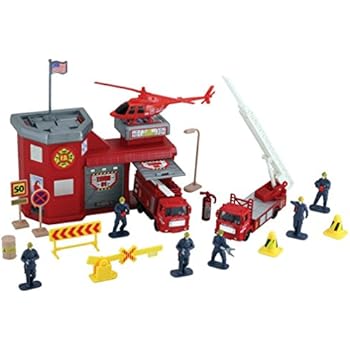 Amazon.com: MotorMax Fire Station 20 Piece Playset: Toys & Games