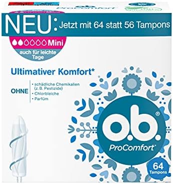 o.b. ProComfort Mini Tampons for Light to Medium Days with Dynamic Fit ...