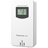 Amazon.com: Newentor Indoor Outdoor Wireless Remote Sensor, Temperature ...