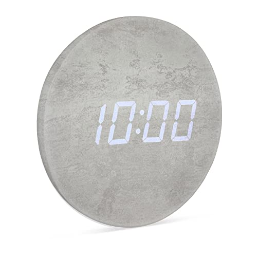 Leafre Minimalist LED Digital Wall Clock – USB Powered | Grey Concrete ...