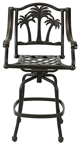 Heritage Outdoor Living Palm Tree Cast Aluminum Outdoor Patio Barstool ...