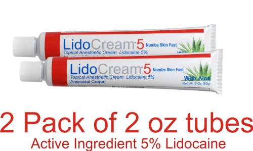Buy Lido Cream 5 Topical Anesthetic Cream Lidocaine 5%, 2 @ 2 Ounce, 2 ...