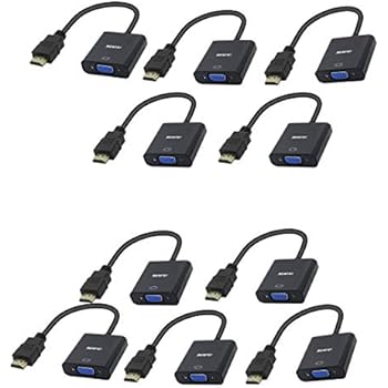 Amazon.com: HDMI to VGA 10 Pack, Benfei Gold-Plated HDMI to VGA Adapter (Male to Female) for ...