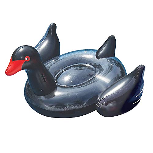 Swimline 90628 Giant Black Swan Inflatable Ride-On Pool Float Large in ...