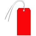 Amazon.com : SmartSign Pack of 100 Red Plastic Tags with Wires, 4.75 x ...