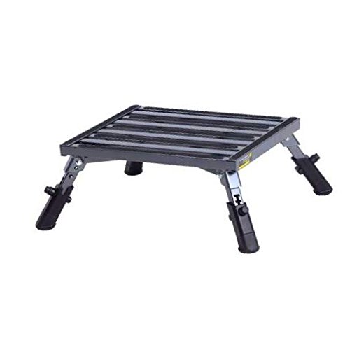 Van Step Stool Button Adjustable Legs Foldable One Pace Sturdy Aluminum ...