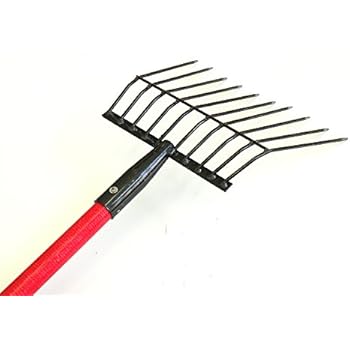 Amazon.com: Ergonomic 10 Tines Forged Pitch Fork,Professional Welded ...