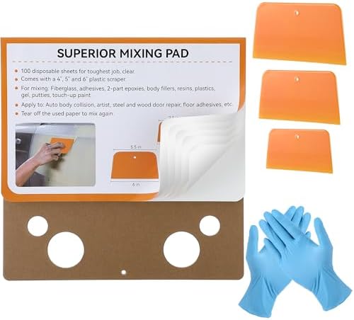 Saillong Body Filler Mixing Board Kit, 1 Superior Mixing Pad, 3 Yellow ...