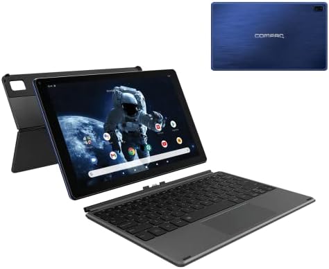 Compaq 10 2 in 1 Android 11 Tablet 64GB Storage, 4GB RAM (Metallic Blue ...