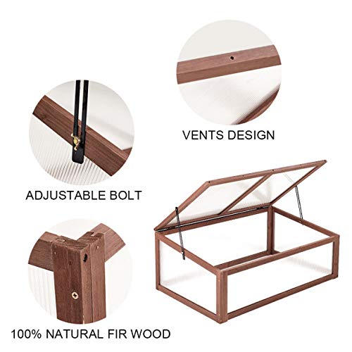 Cold Frames Mini Greenhouse Portable Wooden Cold Frame Greenhouse Kit ...