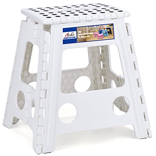 ACKO Folding Step Stool 16 Inch Stool 400 LB Weight Capacity Plastic ...