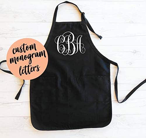 Amazon.com: Custom Monogram Apron, Cute Gift, Bridal Shower Gift, Wedding Gift, Mrs Apron ...