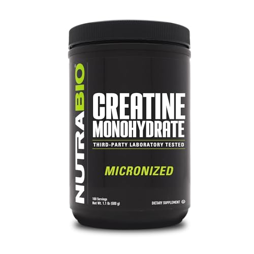 NutraBio Creatine Monohydrate - Micronized Pure Grade - Supports Muscle ...