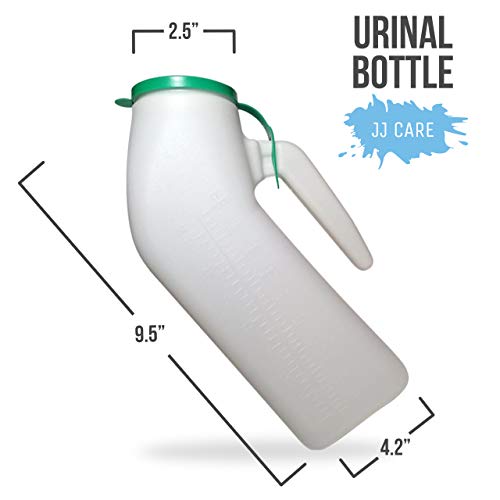 JJ Care Urinals For Men 1000ml 4 Pack Spill Proof Plastic Pee jj-care-urinals-for-men-1000ml-4-pack-spill-proof-plastic-pee