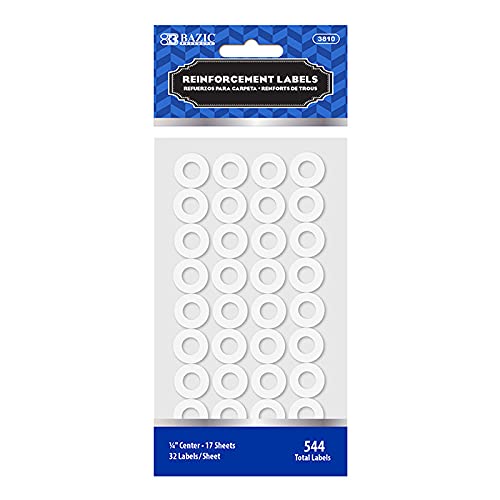 BAZIC Reinforcement Label Round 1/4", Hole Reinforcements Stickers ...