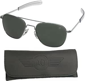 Amazon.com: American Optical Pilot Aviator Sunglasses 55 mm Shiny ...
