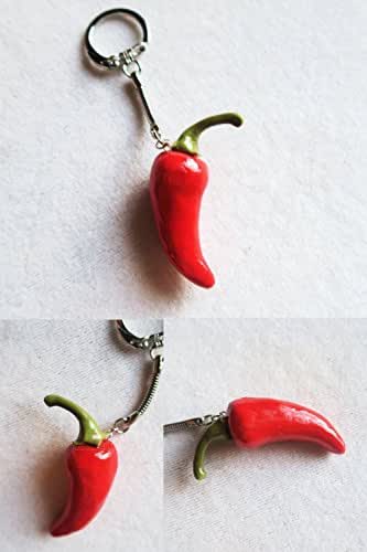 Amazon.com: Spicy pepper keychain - jalapeno pepper keychain - fruit ...