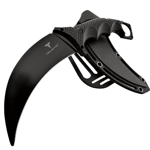 TAKUMITAK Tactical Hunting Survival Knife - Karambit Fixed Blade ...
