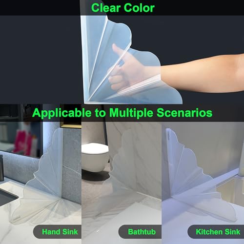Mofason Silicone Shower Splash Guard, XXL Clear Bathtub Corner Splash ...