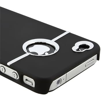 Amazon.com: New Deluxe Black Case Cover W/chrome for Iphone 4 (AT&T ...