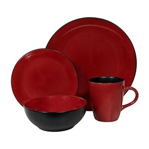 Amazon.com | Corelle Hearthstone Stoneware Round 16-Piece Set, Service ...