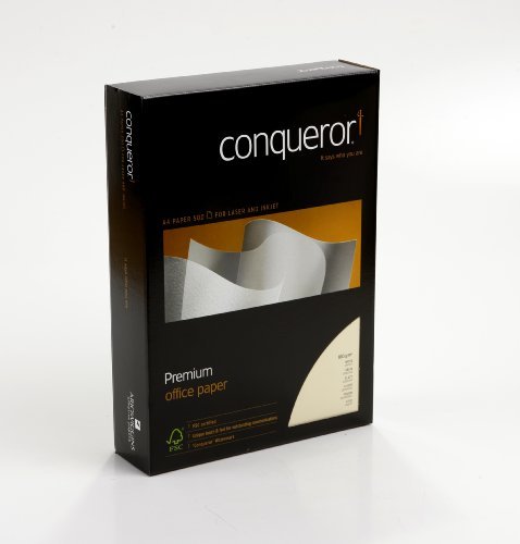 Conqueror Premium, A4 Cream Paper, Laid Finish 100 gsm, 500 Sheets ...