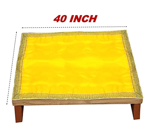 Buy Bhakti Lehar ( 1 Piece ) Yellow Silk Satin Pooja Altar Cloth ( Size ...