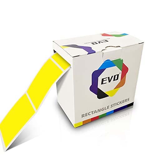 Yellow Rectangle Sticker Labels 3×2 Inch Vinyl Stickers Color Coding ...