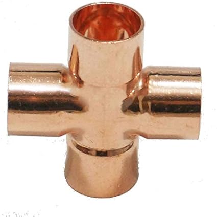 22mm Copper End Feed Equal Copper Cross 4 Way Plumbing Pipe Fitting ...