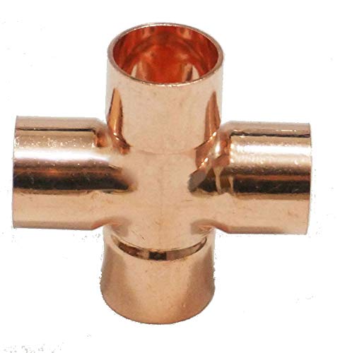 Copper End Feed Equal Cross 4 Way Plumbing Pipe Fitting (15mm) (5 ...