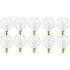 (Pack of 10) 25 Watt Clear G16.5 Decorative (E12) Candelabra Base Globe Shape 120v 25g16 1/2 ...