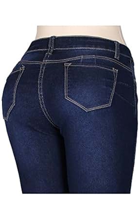 2LUV Women's Butt Lift Enhancing Denim Five Pocket Skinny Jeans at ...