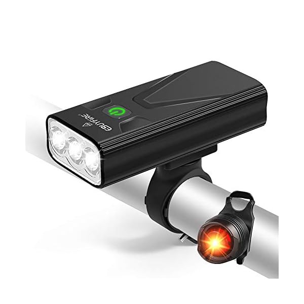 EBUYFIRE USB Rechargeable Bike Lights Set, 3000 Lumens Bike Headlight 【Upgrade Mount】,Super ...