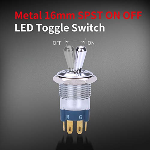 DaierTek 12 Volt Waterproof Push Button Toggle Switch 12V Lighted RGB ...