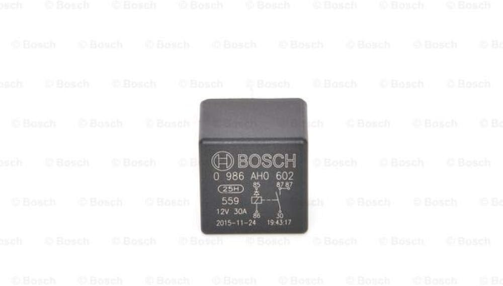 Bosch 0986AH0602 Mini Relay 12V 20A, 2×87, IP5K4, Operating Temperature from -40 Degree to 100 ...