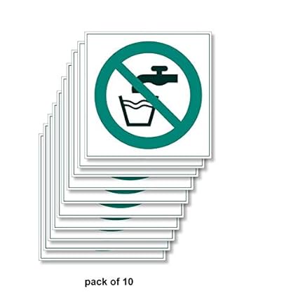 999Store not Drinking Water Sticker Sign Board Green (20X20 Cms ...