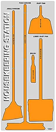 Amazon.com: 5S Housekeeping Shadow Board Broom Station Gray/Orange ...