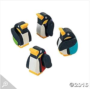 Amazon.com: Moveable Rubber Penguin Erasers (1 dz) by Fun Express ...